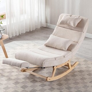 Rocking Lounge Chair with Large Backrest and Pull Out Pedal for Nursery ...