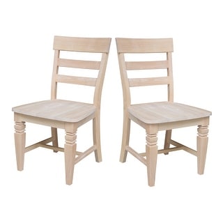 International Concepts Solid Wood Java Dining Chairs, Set of 2 - Unfinished - Bed Bath & Beyond ...