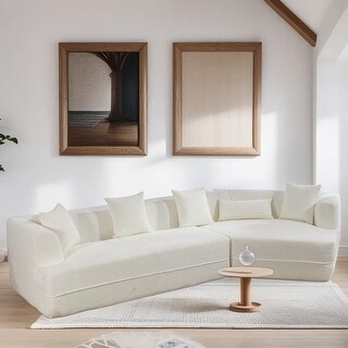 Simple Modular Upholstered Sectional Sofa,2 PC Free Combination - Bed ...