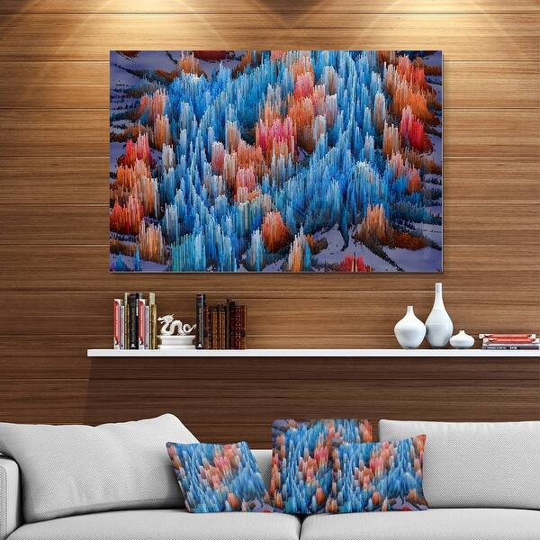 Macro Render Structure Blue Red - Art Glossy Metal Wall Art - Bed Bath ...