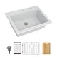 30" Drop-In Single Bowl Quartz Kitchen Sink with Pull-Out Faucet in ...