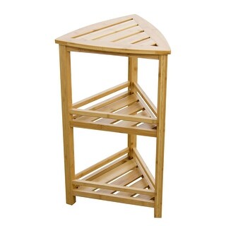 Eccostyle Solid Bamboo Style 3 Tier Triangle Storage Shelf, Natural ...