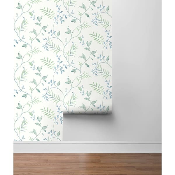 NextWall Watercolor Leaf Trail Peel and Stick Wallpaper - 20.5 in. W x 18 ft. L - Bed Bath ...