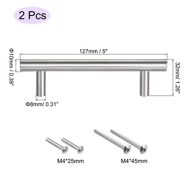 T Bar Pull Handle, 10mm Dia Stainless Steel Cabinet Pulls 2pcs - Bed ...