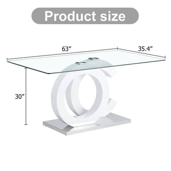 Large modern minimalist rectangular glass dining table - Bed Bath ...