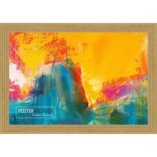 40x28 Traditional Gold Complete Wood Picture Frame with UV Acrylic ...