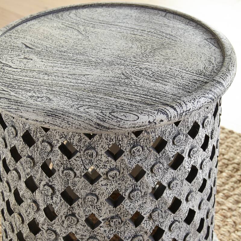 Steve Silver Shiloh Round Aged Alabaster Side Table - Overstock - 31474546