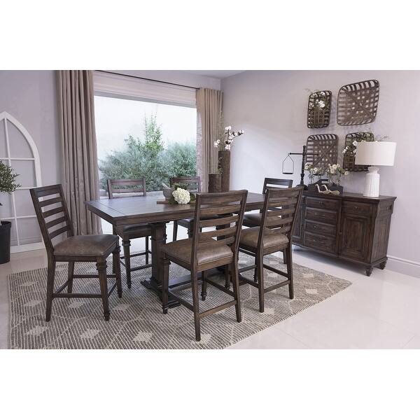 Carbon Loft Phineas Vintage Dark Pine 5-piece Trestle Counter Dining ...