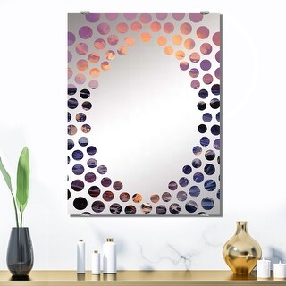 Designart "Yellow And Purple Oceans Sunset Embrace IV" Sunset Mirror ...