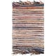 SAFAVIEH Handmade Vintage Boho Leather Zhanna Modern Stripe Leather Rug ...