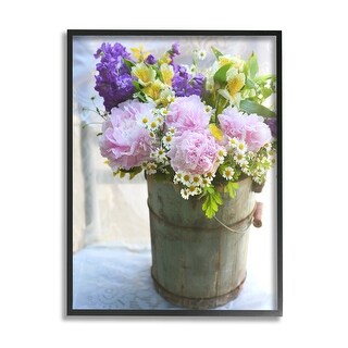 Stupell Flowers in Country Tin Framed Giclee Art Design by Claire ...