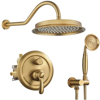 KISRAIS Retro Complete Shower System With Rough-In Valve With 9 Inches ...