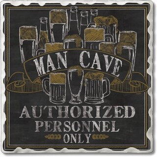 Man Cave 4-Pack Absorbent Stone Coasters with Protective Cork Backing 4 ...