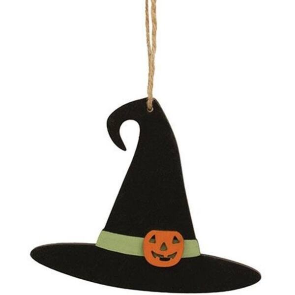 Jack O Lantern Witch Hat Ornament - H- 3.75 in. W- 0.25 in. L- 4.25 in ...