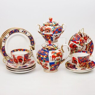 Imperial Porcelain Factory Slavic Patterns 20-Pc. Tea Set for 6 - Bed ...