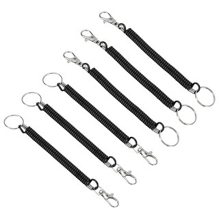 6pcs 6.7" Spiral Retractable Spring Coil Keychain, Stretch Cord Key ...