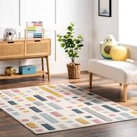 Brooklyn Rug Co Sandrine Scattered Blocks Kids Area Rug - Bed Bath ...