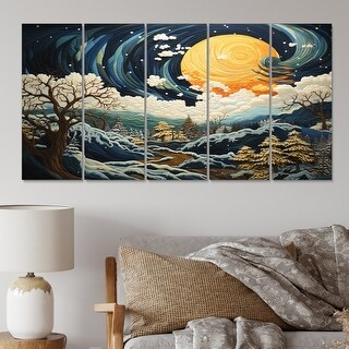 Designart "Raging Storms Pastoral" Modern Multipanel Wall Art Print set ...