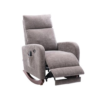 Mid-Century Modern Design Comfortable Rocking Chair, Electric Remote ...