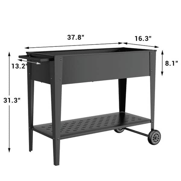 Mobile Planter Box Elevated on Wheels Portable Planter Cart - Bed Bath ...