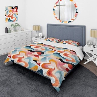 Designart "Soft Color Multicolor Abstract Neutrality Wave VI" Modern ...