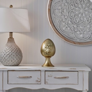 9.5" Resin Embossed Bunny With Egg Pedestal - Bed Bath & Beyond - 42575648