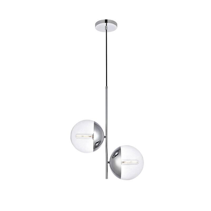 Modern 2-light 17-inch Double Bubble Pendant w/ Clear Glass - Overstock ...