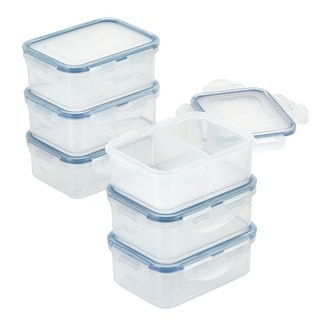 Easy Essentials Divided Rectangular Container, 12 oz, Set of 6 - Bed ...