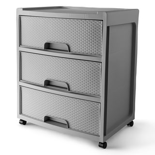 STARPLAST Wide 3-Drawer Diamond Storage Cart, Soft Silver - On Sale ...
