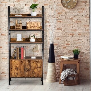 Global Pronex Industrial Bookcase with 2 Cabinets, 3-Tier Free Standing ...