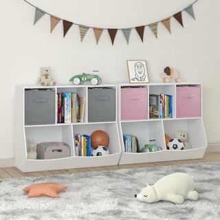 Kids Bookcase with Collapsible Fabric Drawers - Bed Bath & Beyond ...