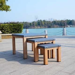 Modern Aluminium Square Nesting Tables (Set of 3) - Bed Bath & Beyond ...