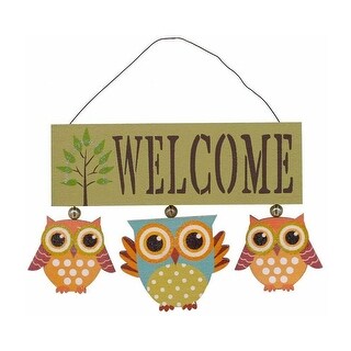 Primitive Country Wood Welcome Owl Sign Door Green 6.75" x 8.75" - Bed ...