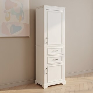 71"Tall Freestanding Bathroom Vanity w/Damping-Hinge Doors and Drawers ...