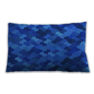 Ahgly Company Patterned Indoor-Outdoor Neon Blue Lumbar Throw Pillow ...