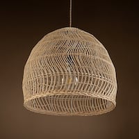 Natural Rattan Boho Farmhouse Hand-Woven Pendant Light for Dining Room ...