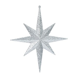 Vickerman 12" Silver Iridescent Glitter Bethlehem Star Christmas ...