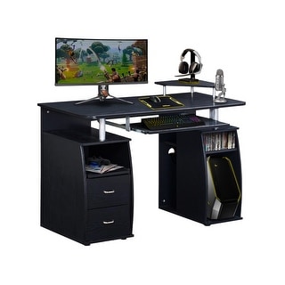 Computer Workstation Desk W/ CPU compartment & Pull Out Keyboard Tray ...