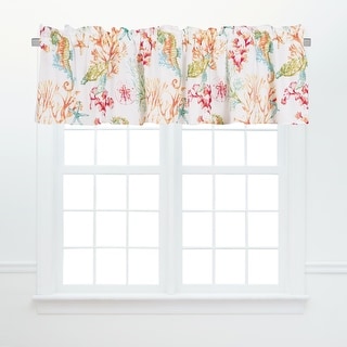Chandler Cove Cotton White Valance Window Treatment Set of 2 - Set of 2 ...