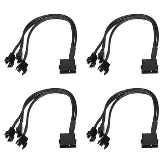 PC Fan Power Splitter Cable 4 Pin IDE to 3X 4 Pin Extension Power Cable ...