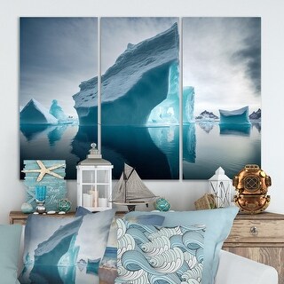 Designart "Floating Majestic North American Iceberg I" Coastal Canvas ...