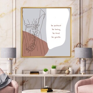Designart "Be Patient Be Kind Be Loving Be Patient" Modern Framed ...