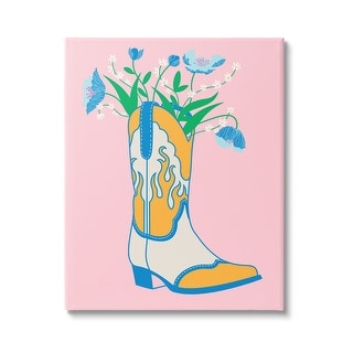 Stupell Pastel Cowgirl Boot Canvas Wall Art Design by Grace Popp - Bed ...