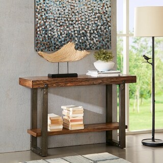 Dayton 2 Tier Wood Console Table,Chestnut,48" x 14" x 30" - Bed Bath ...