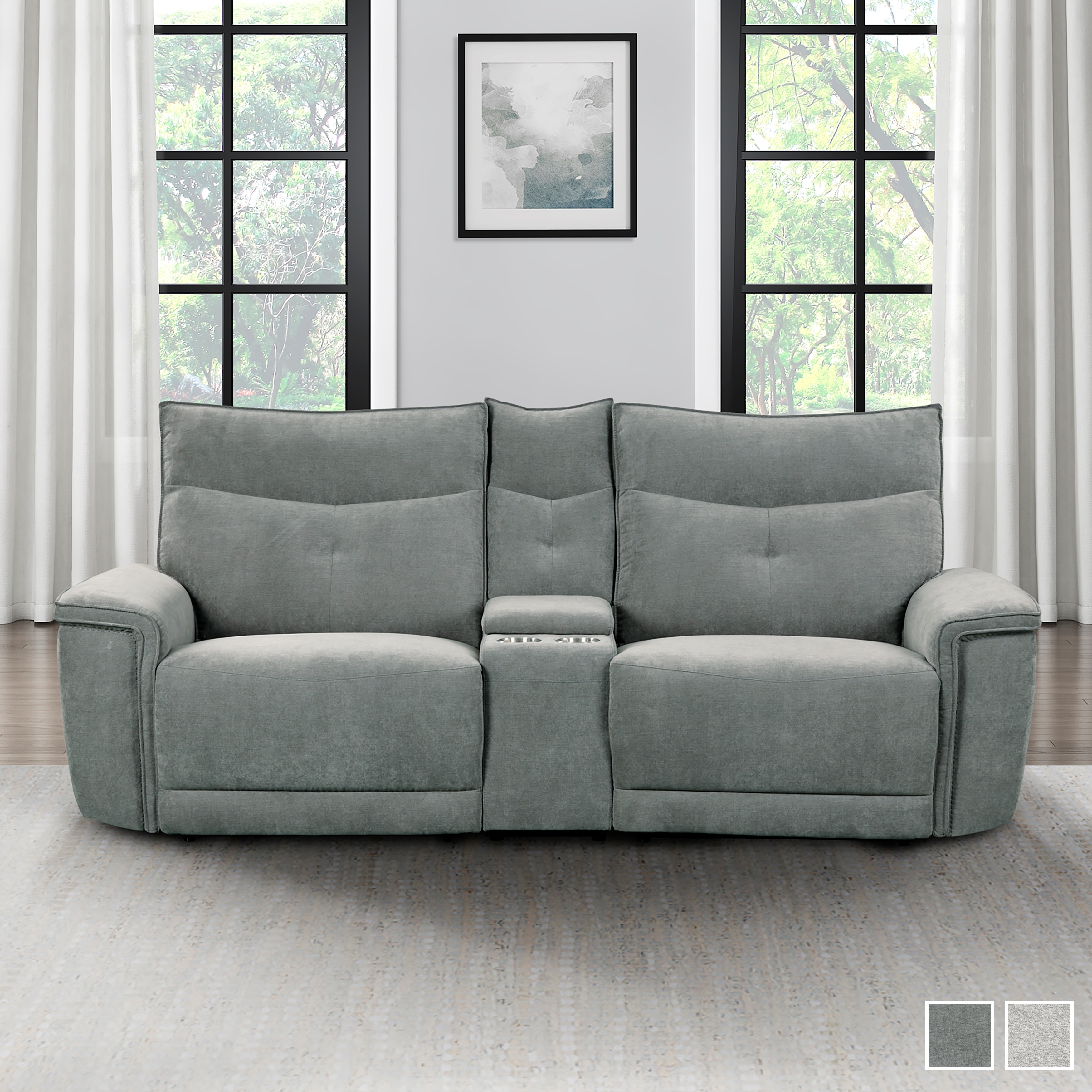 Modern Manual Reclining Sofa Set, Recliner, Loveseat and 3 Seat Sofa ...