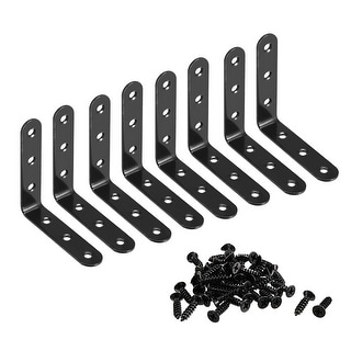 Corner Brace Angle Bracket Fastener L Shape 90x90x20mm Round End 8pcs ...