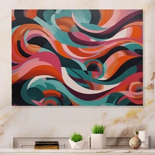 Designart "Abstracted Forms In Balance I" Modern Midcentury Metal Wall ...