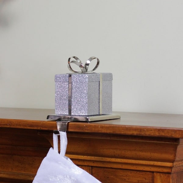 silver glitter gift box