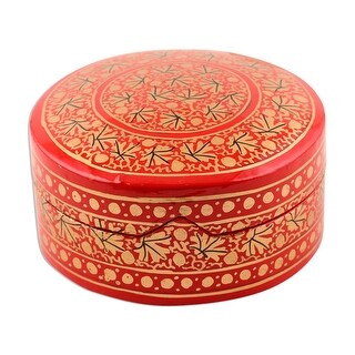 Novica Handmade Kashmir Red Papier Mache Decorative Box - Bed Bath ...