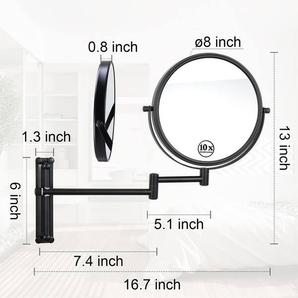 8-inch Wall Mounted Makeup Vanity Mirror - Bed Bath & Beyond - 37421760